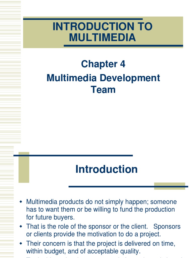 An Overview of the Key Roles and Responsibilities in a Multimedia Development Team | PDF ...
