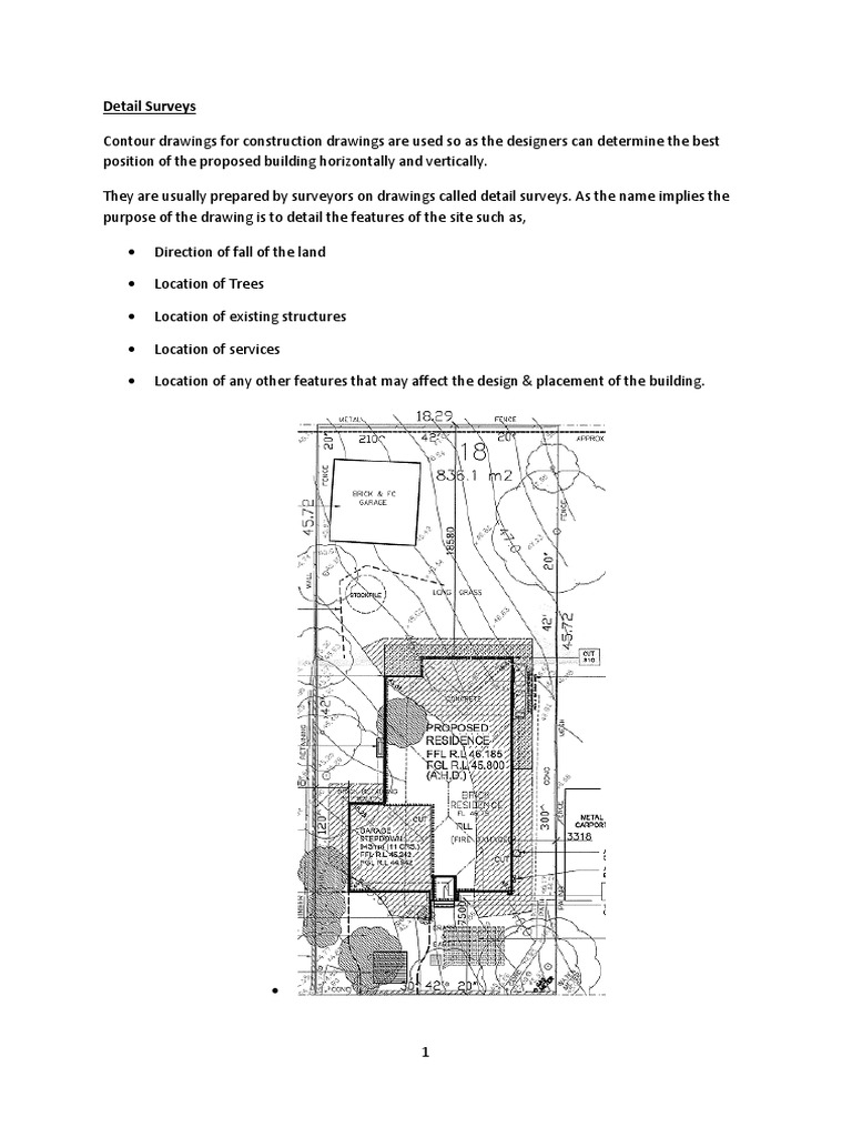 Understanding Contour Drawings in Surveys | PDF | Contour Line | Surveying