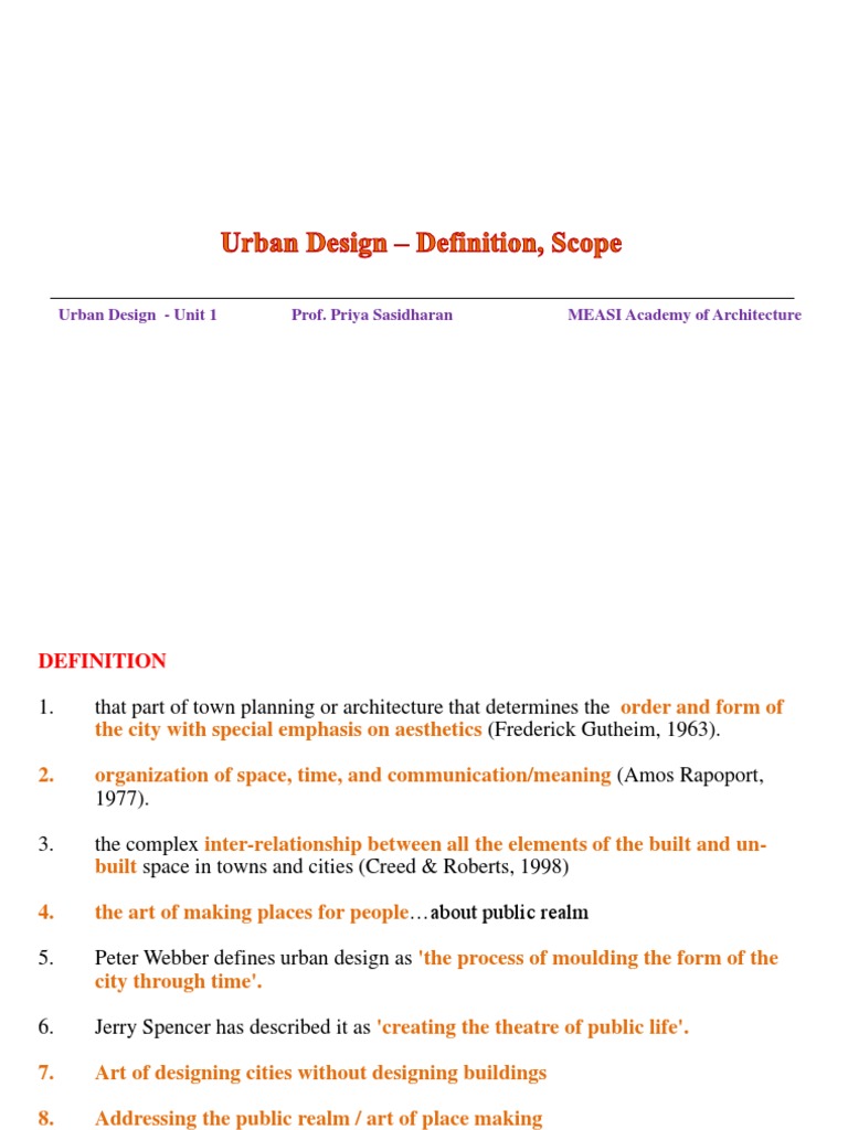 Unit 1 - Intro Module | PDF | Urban Design | Infrastructure