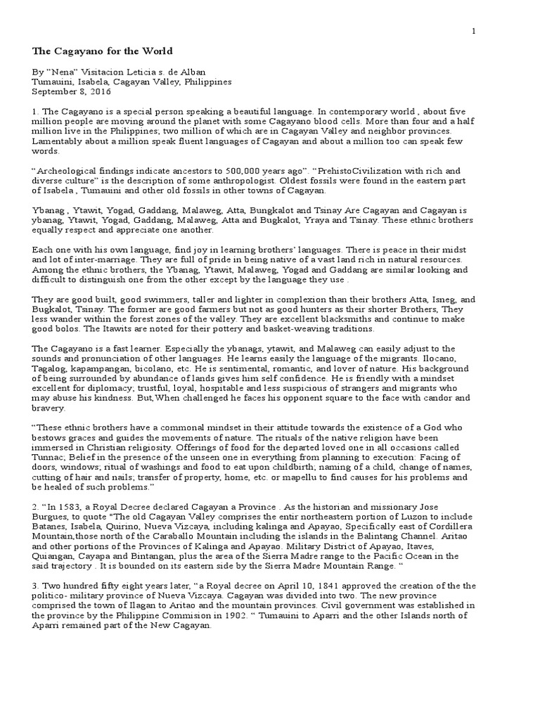 The Cagayano For The World | PDF | Languages | Language Arts & Discipline