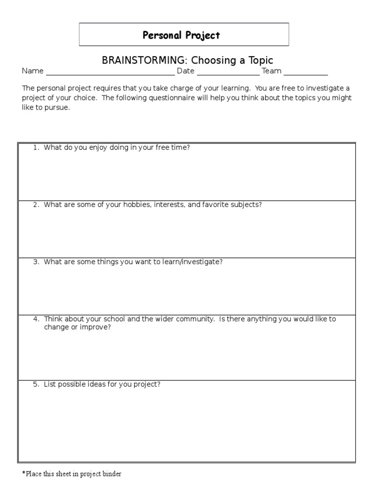 Brainstorming Form | Download Free PDF | Brainstorming | Educational ...