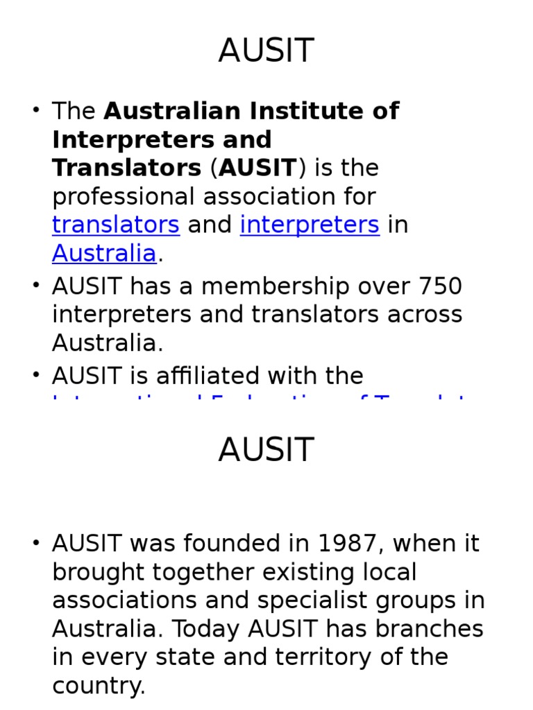 AUSIT: CPD for Translators & Interpreters | PDF | Travel