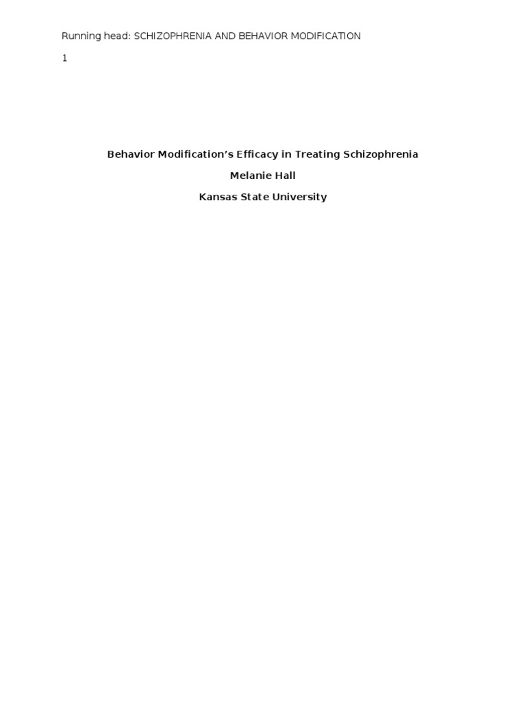 Schizophrenia and Behavior Modification | PDF | Schizophrenia | Reinforcement