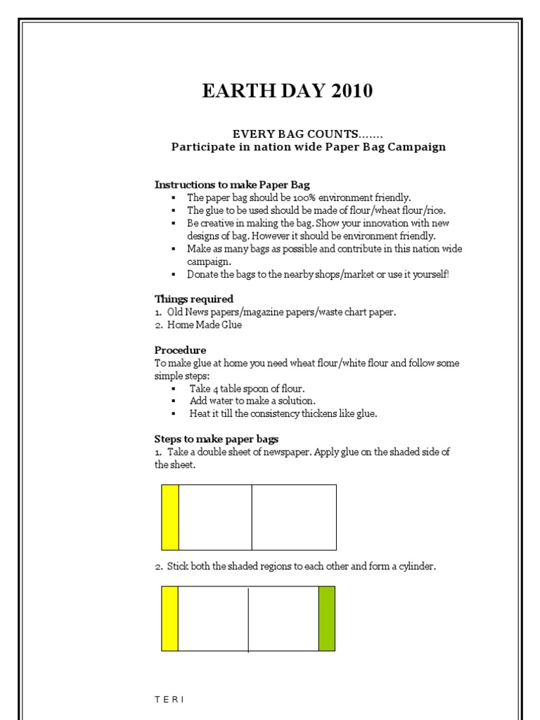 Paper Bag Making Instructions | PDF