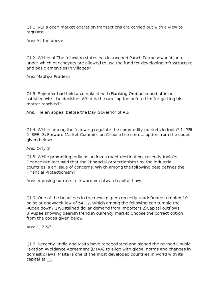 Objective Questions For Clerical To Officer Cadre Promotion Test | PDF ...