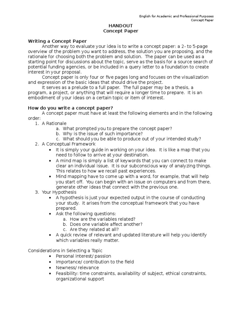 HANDOUT 10 Concept Paper | PDF | Concept | Truth