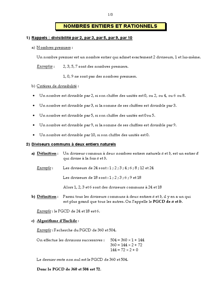 Modèle Mathématique - PDF | PDF | Entier naturel | Nombre rationnel