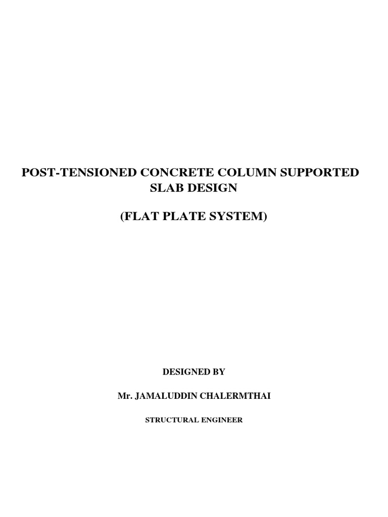 Post-Tensioned Concrete Column Supported Slab Design (Flat Plate System ...