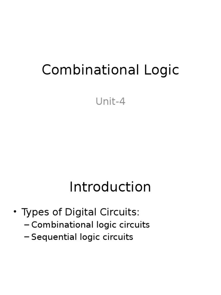 Combinational Logic | PDF | Computers