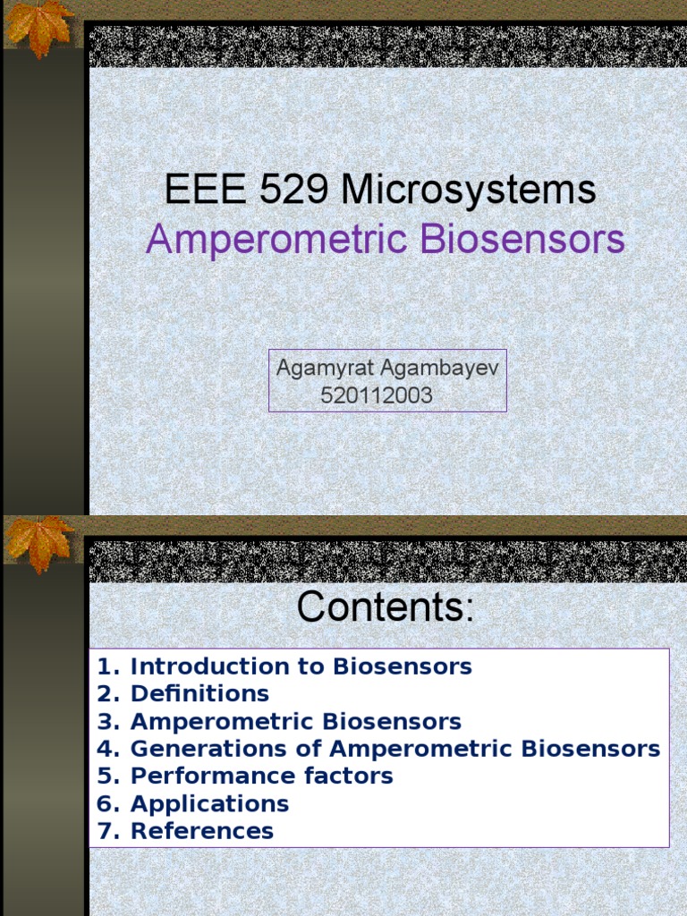 EEE 529 Microsystems: Amperometric Biosensors | PDF | Biosensor | Sensor