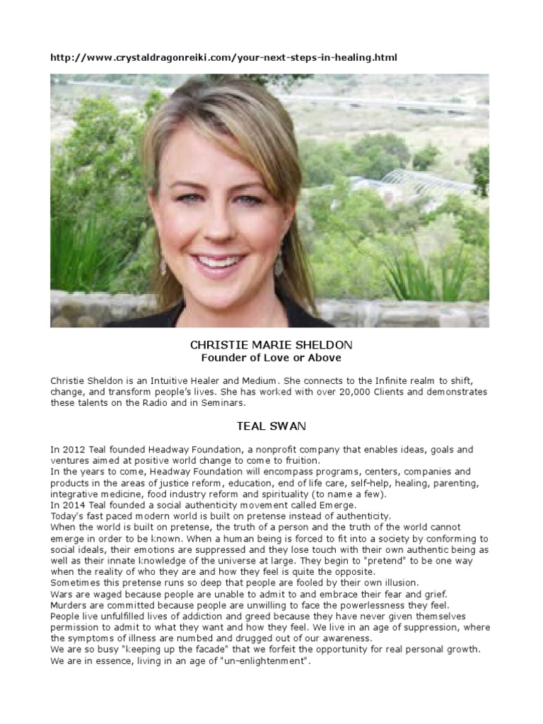 Christhie Marie Shledon - Teal Swan - FTT | PDF | Clairvoyance ...