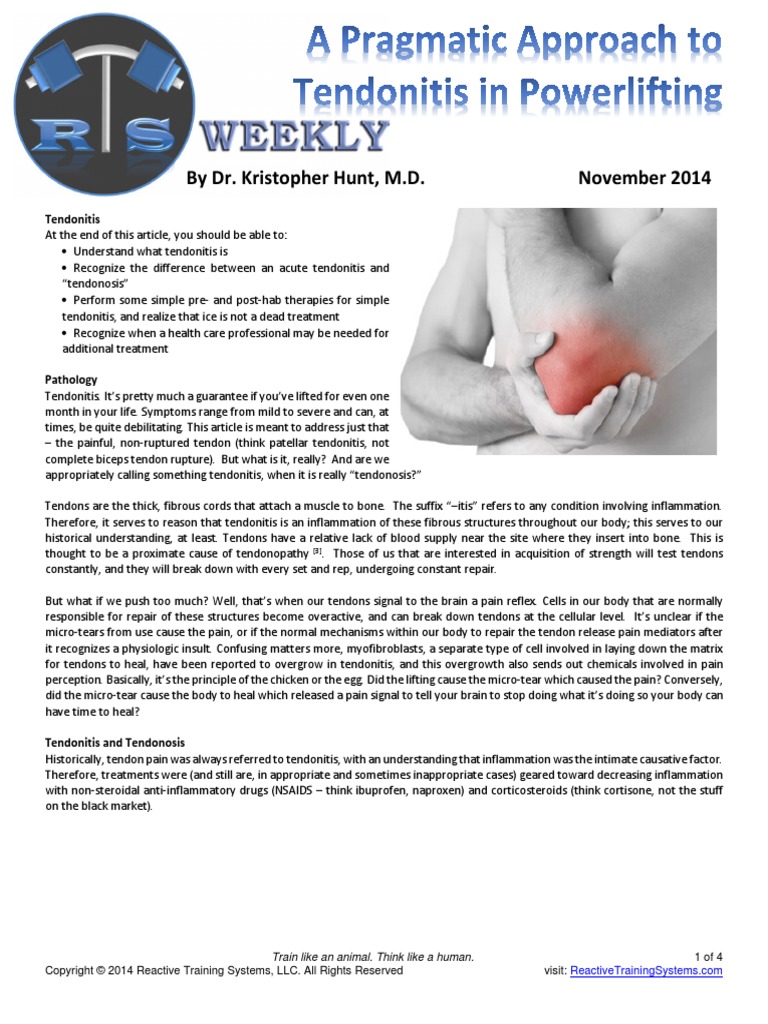 Tendonitis Hunt Nov14 | PDF | Tendon | Inflammation