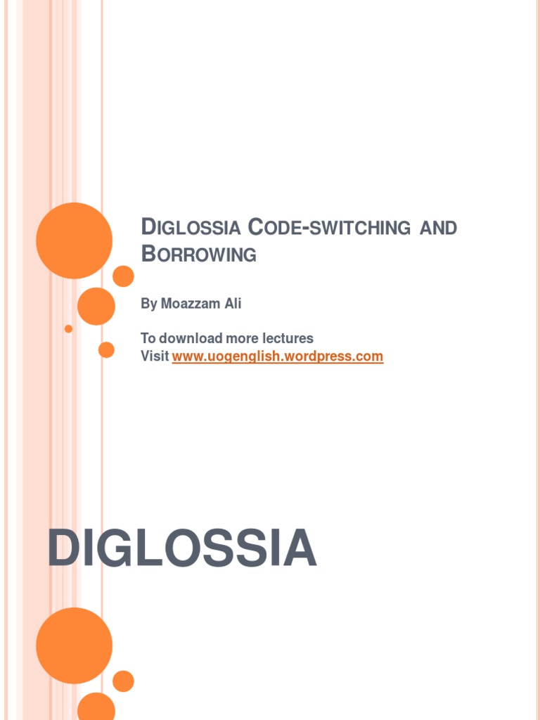 Diglossia Code Switching and Borrowing PDF | PDF | Multilingualism | Semiotics