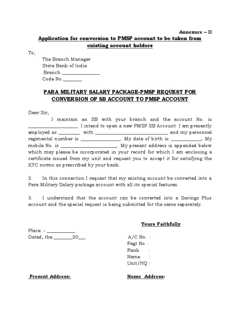 PMSP Account Conversion Form PDF | PDF