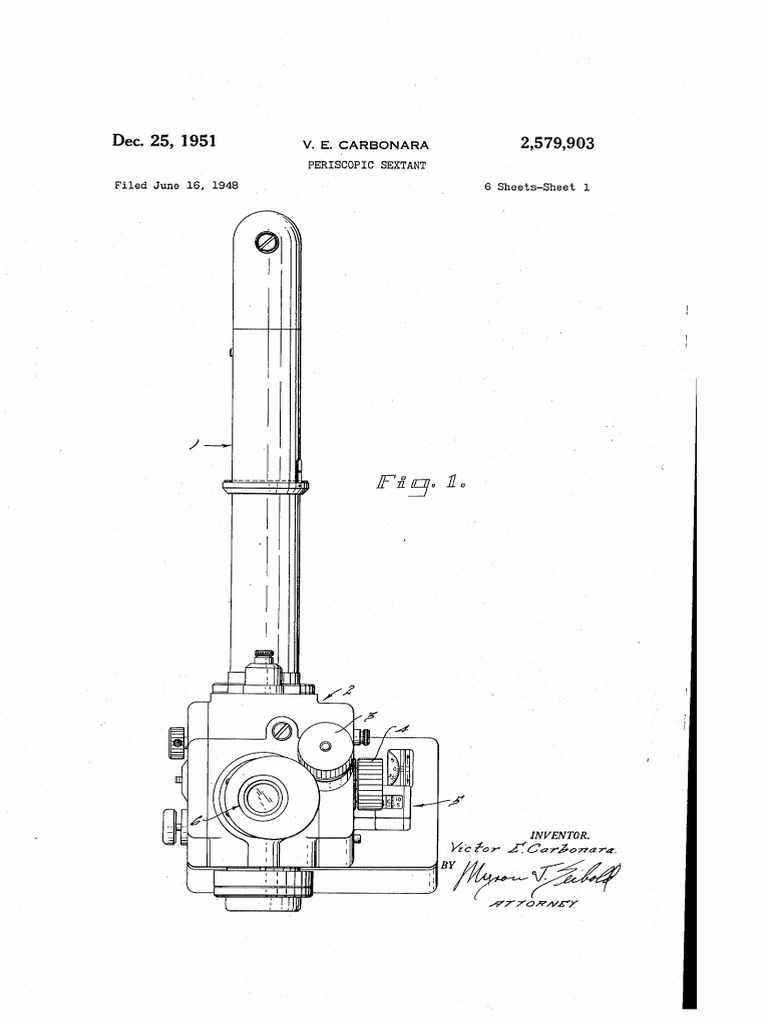US2579903 - Periscopic Sextant - Kollsman, 1951 | PDF | Lens (Optics ...