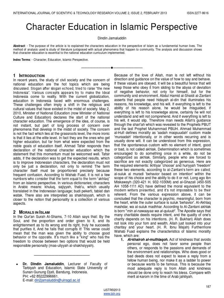 Islamic Character Education Analysis | PDF