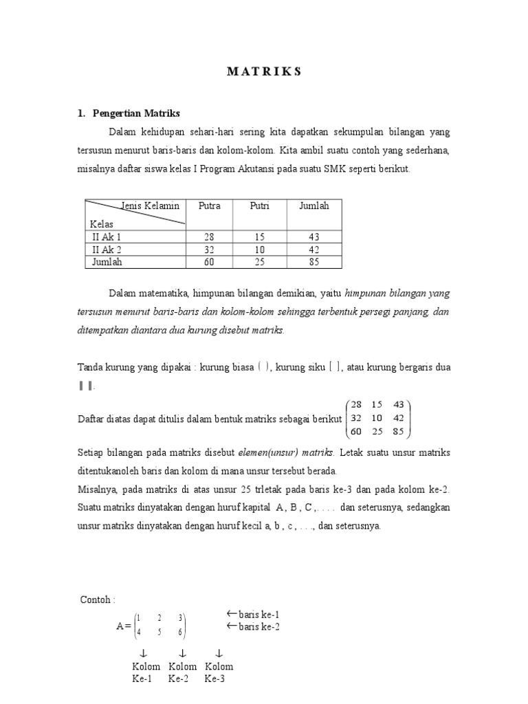 Makalah Matematika Matriks | PDF
