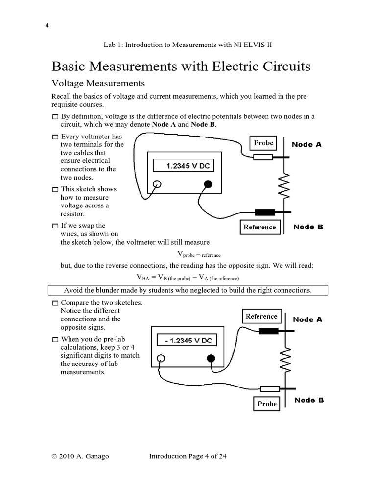 Basic Measurements With Electric Circuits | PDF | Series And Parallel ...