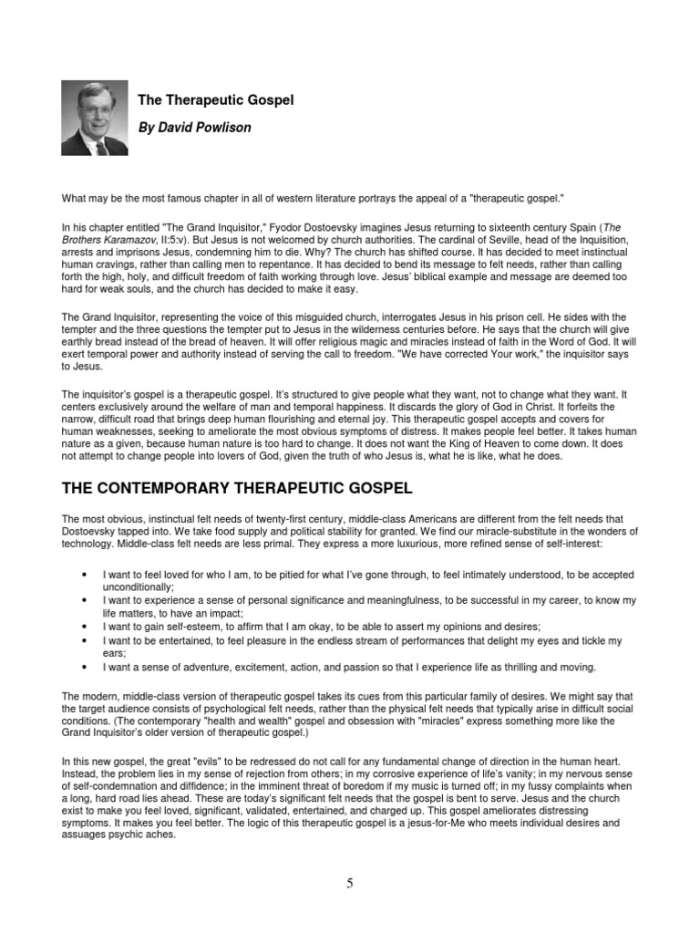 David Powlison, Therapeutic Gospel | PDF | Eternal Life (Christianity ...