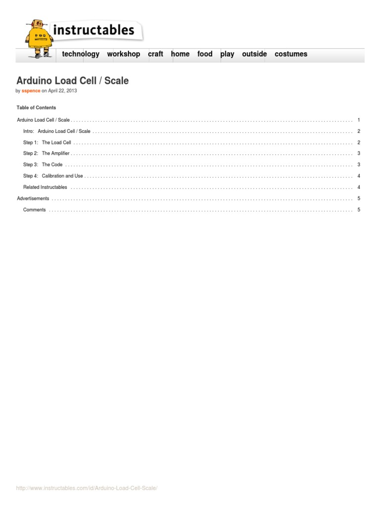 Arduino Load Cell Scale Pdf Weighing Scale Amplifier 0070