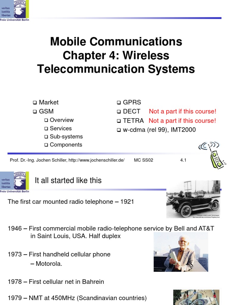 An Overview of Wireless Telecommunication Systems and the Rise of GSM ...