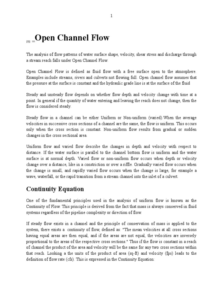 Open Channel Flow | PDF | Fluid Dynamics | Civil Engineering