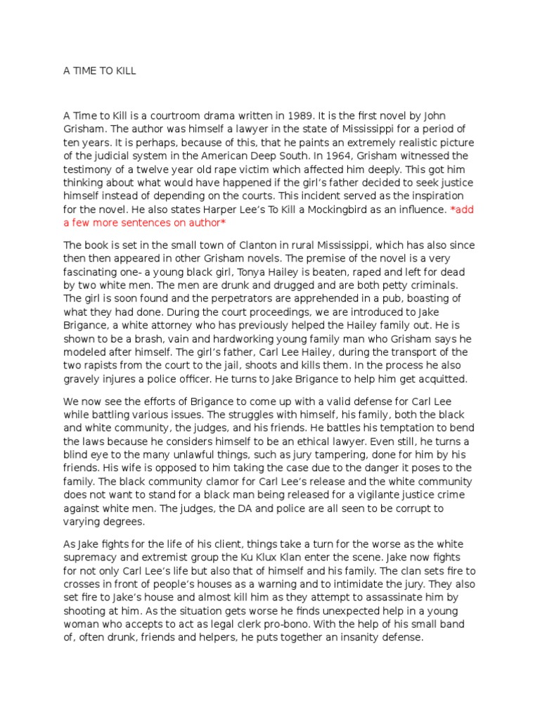 A Time To Kill | PDF | Social Institutions | Social Science