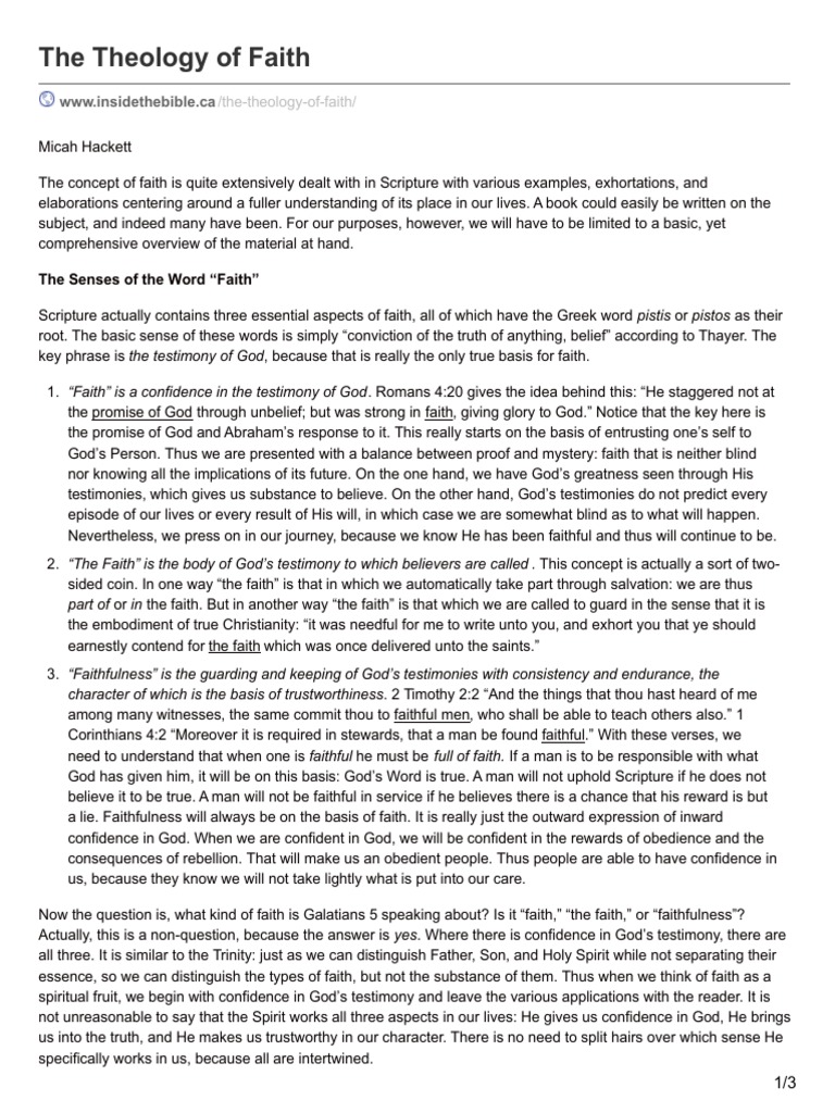 The Theology of Faith PDF | PDF | Faith | Trinity