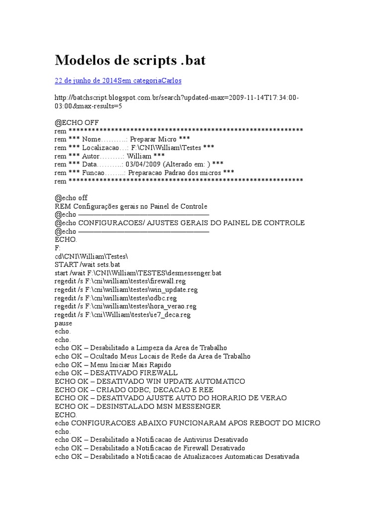 Modelos de Scripts | PDF | Pen-drive | Compatíveis com PCs IBM