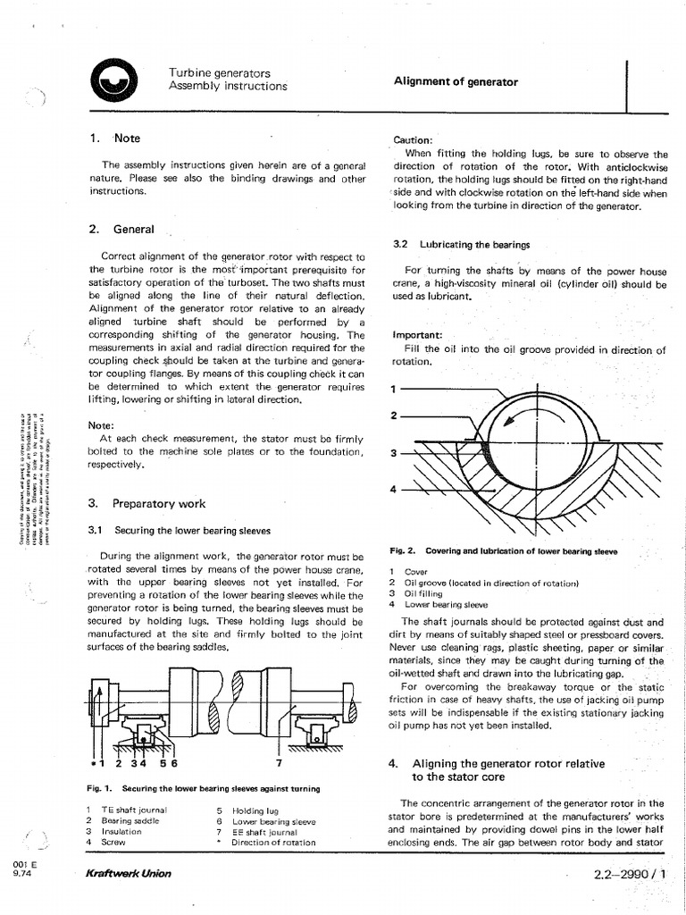 Generator Rotor Alignment PDF | PDF
