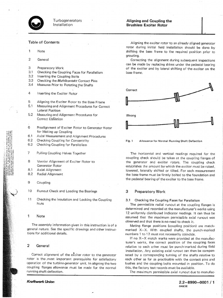Brushless Exciter Rotor Alignment | PDF