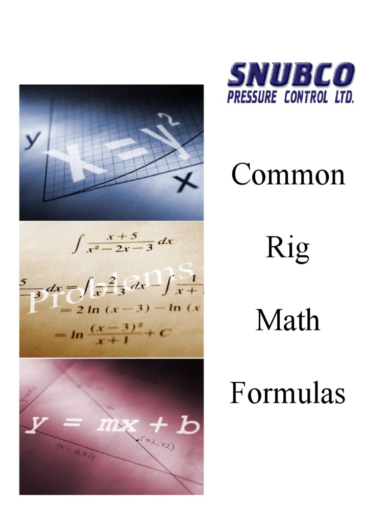 Common Rig Math | PDF | Pascal (Unit) | Casing (Borehole)
