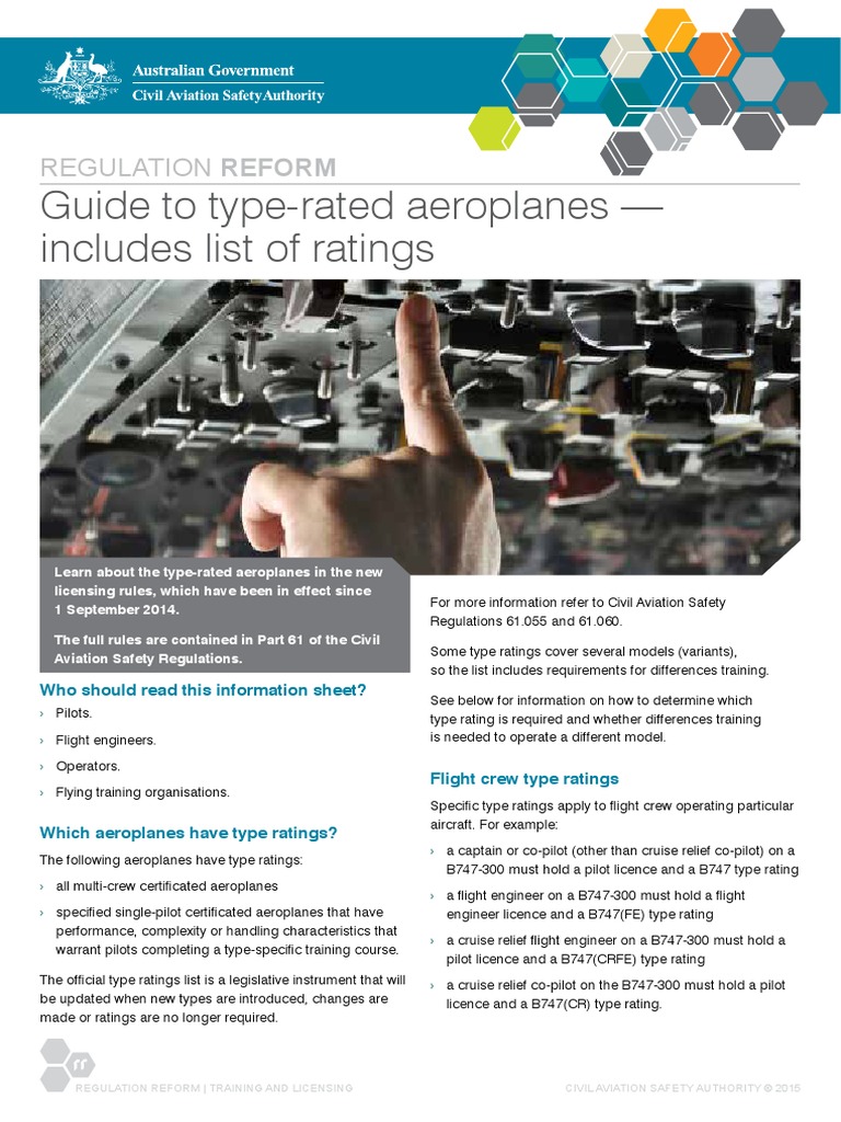 Guide To Type-Rated Aeroplanes - Includes List of Ratings: Reform | PDF ...