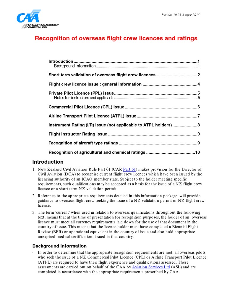 NZ Flight Crew Licence Guide | PDF | Flight Instructor | Pilot ...