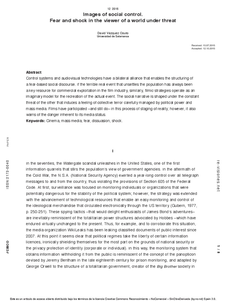 Fear and Control in a Mediated Society: How Films and Mass Media Shape ...
