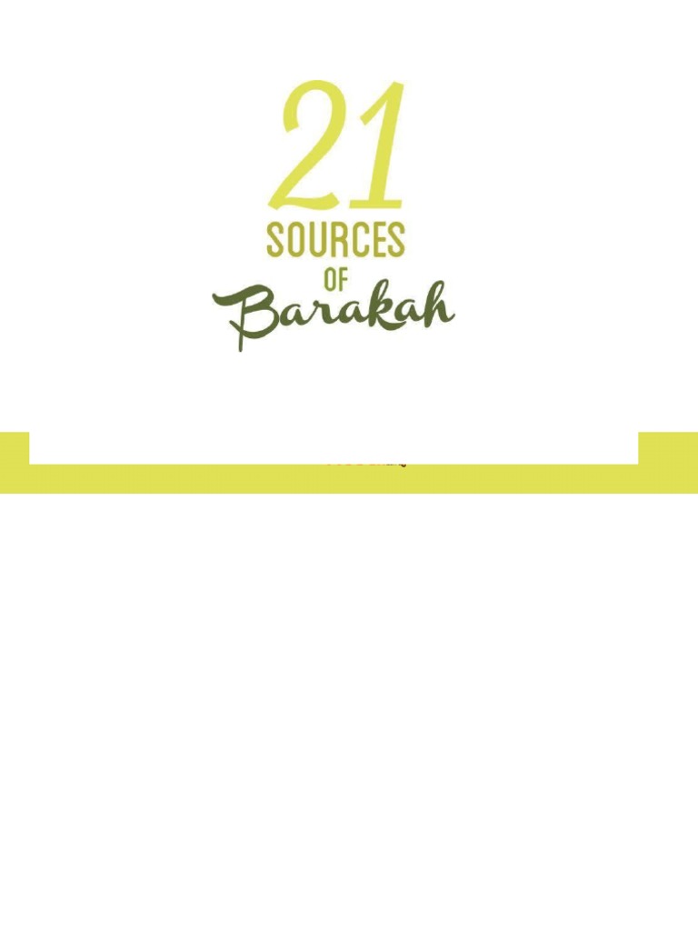 21 Sources of Barakah in Islam | PDF | Quran | Islam