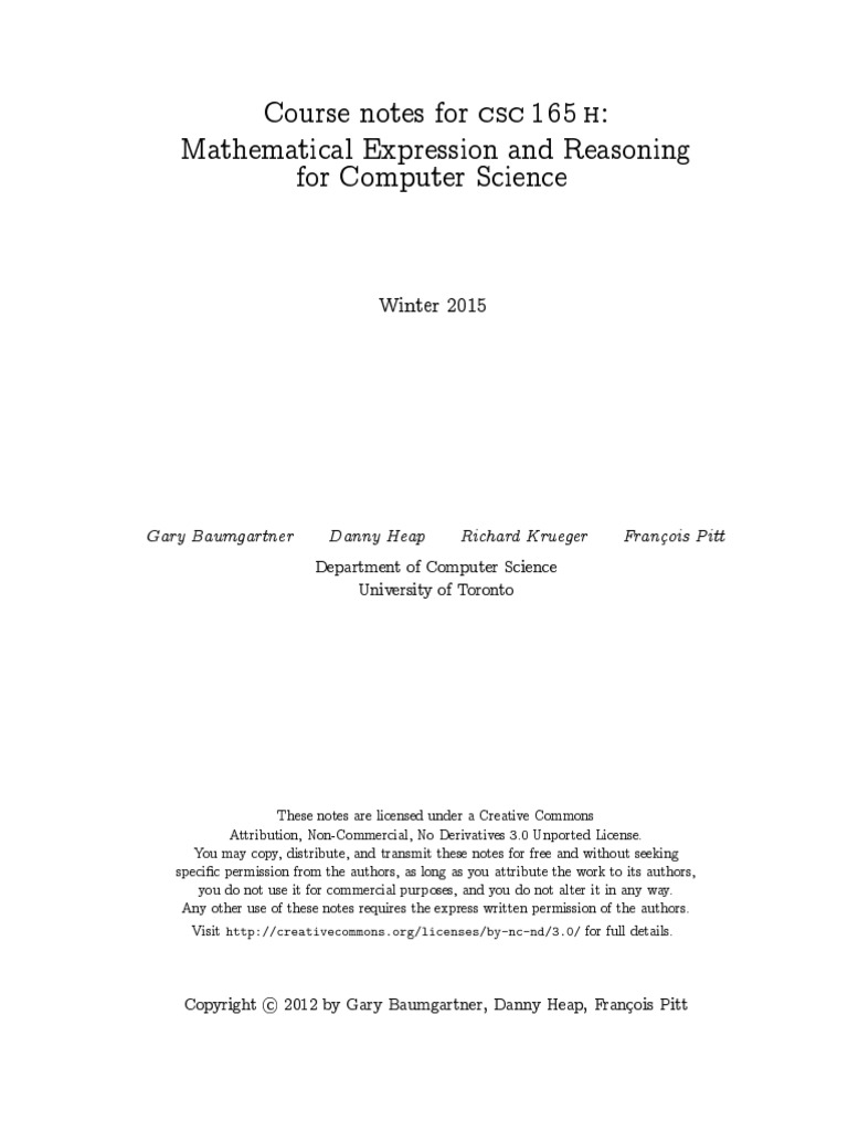 CSC165 PDF | PDF
