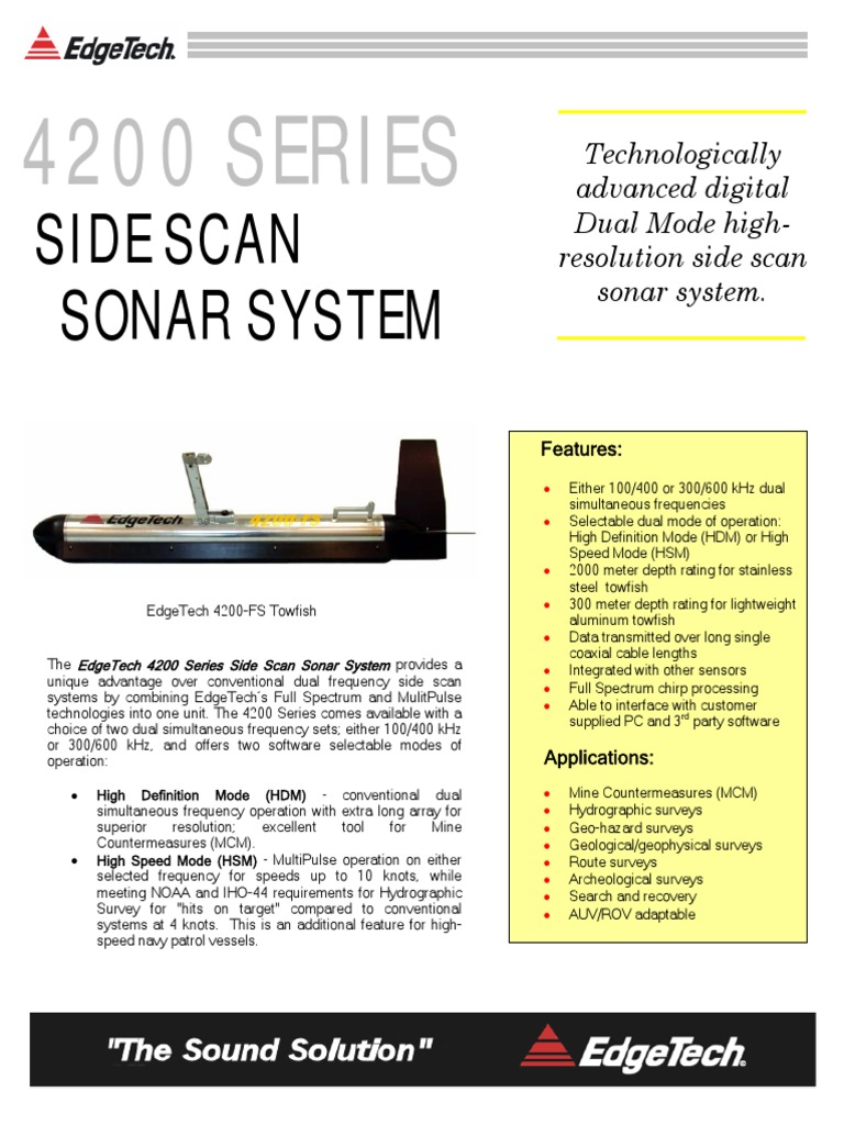 4200 Series Brochure - Side Scan Sonar | PDF | Sonar | Personal Computers