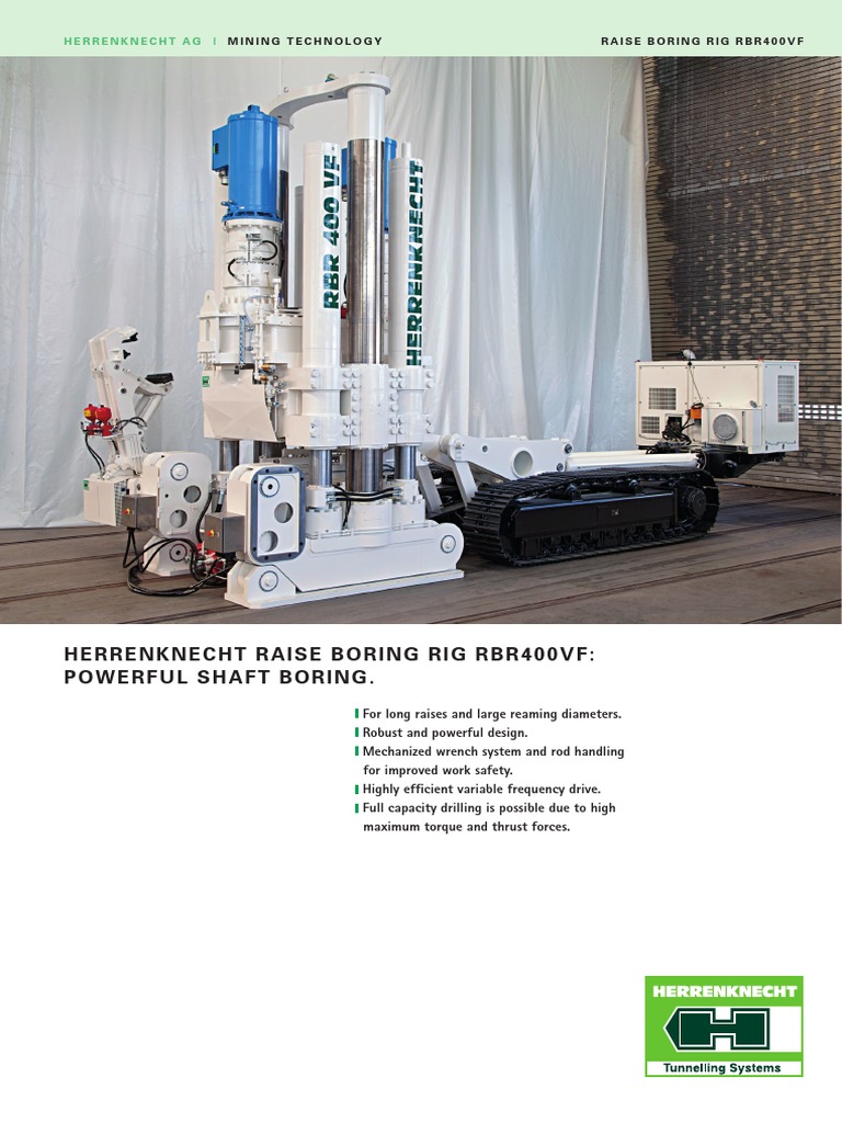 Herrenknecht Raise Boring Rig Rbr400Vf: Powerful Shaft Boring | PDF ...