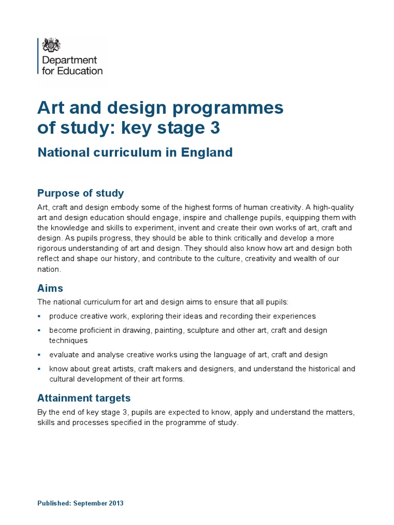 SECONDARY National Curriculum - Art and Design | PDF