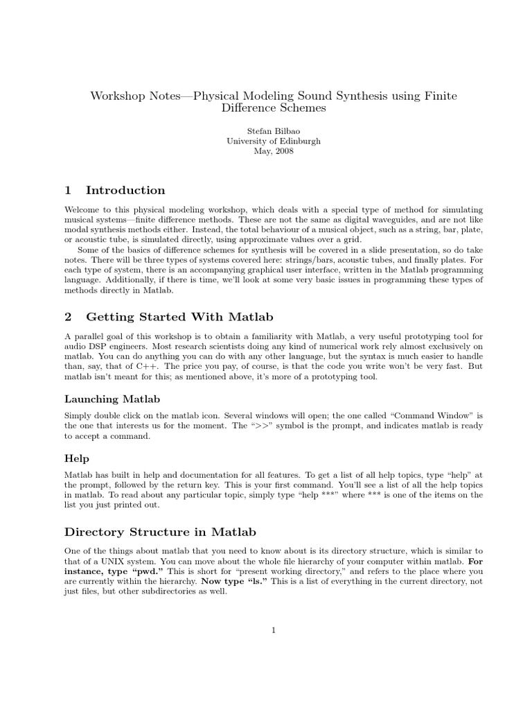 Modeling Musical Systems Using Finite Difference Schemes: An ...