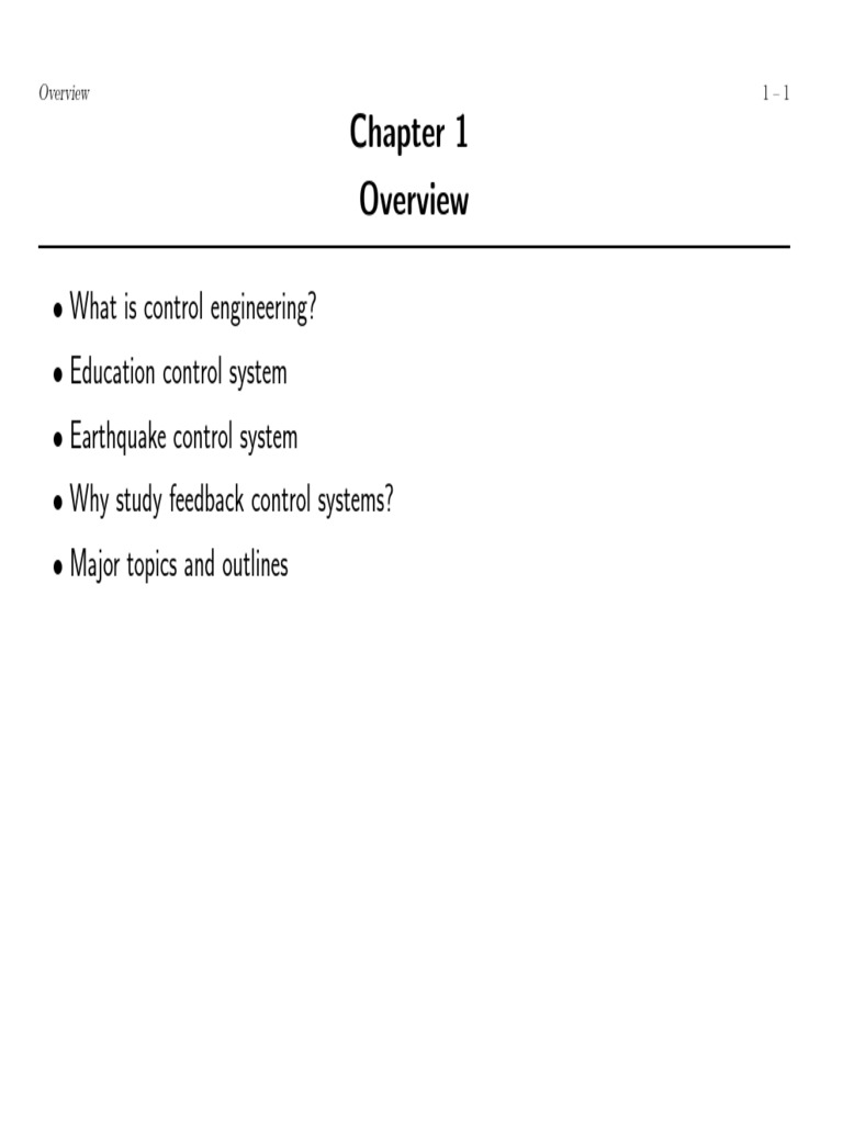 Lecture1 Overview | PDF | Control Theory | Control System