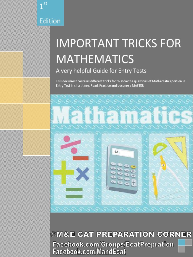 Entry Test Quick Solution Maths Shortcuts | PDF | Matrix (Mathematics ...