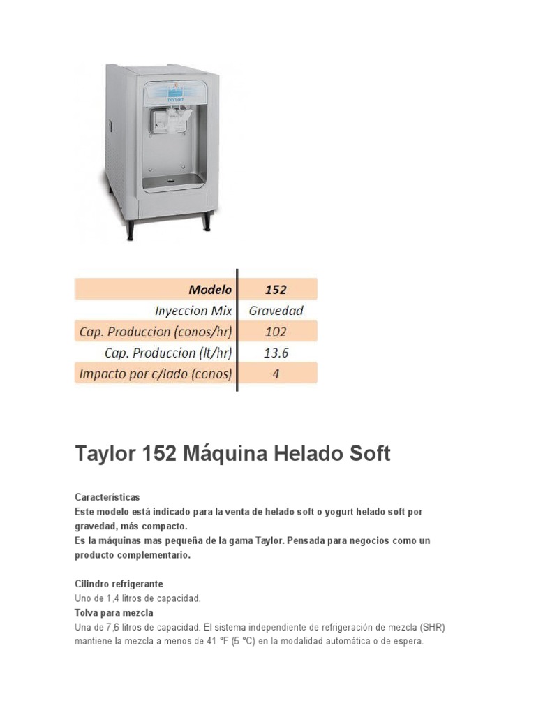 Taylor 152 Máquina Helado Soft | PDF