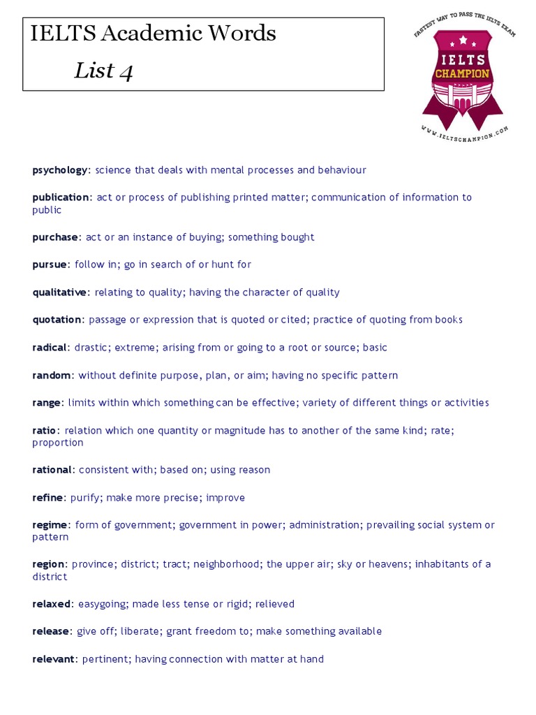 Academic Words List 4 | PDF | Free Will | Science