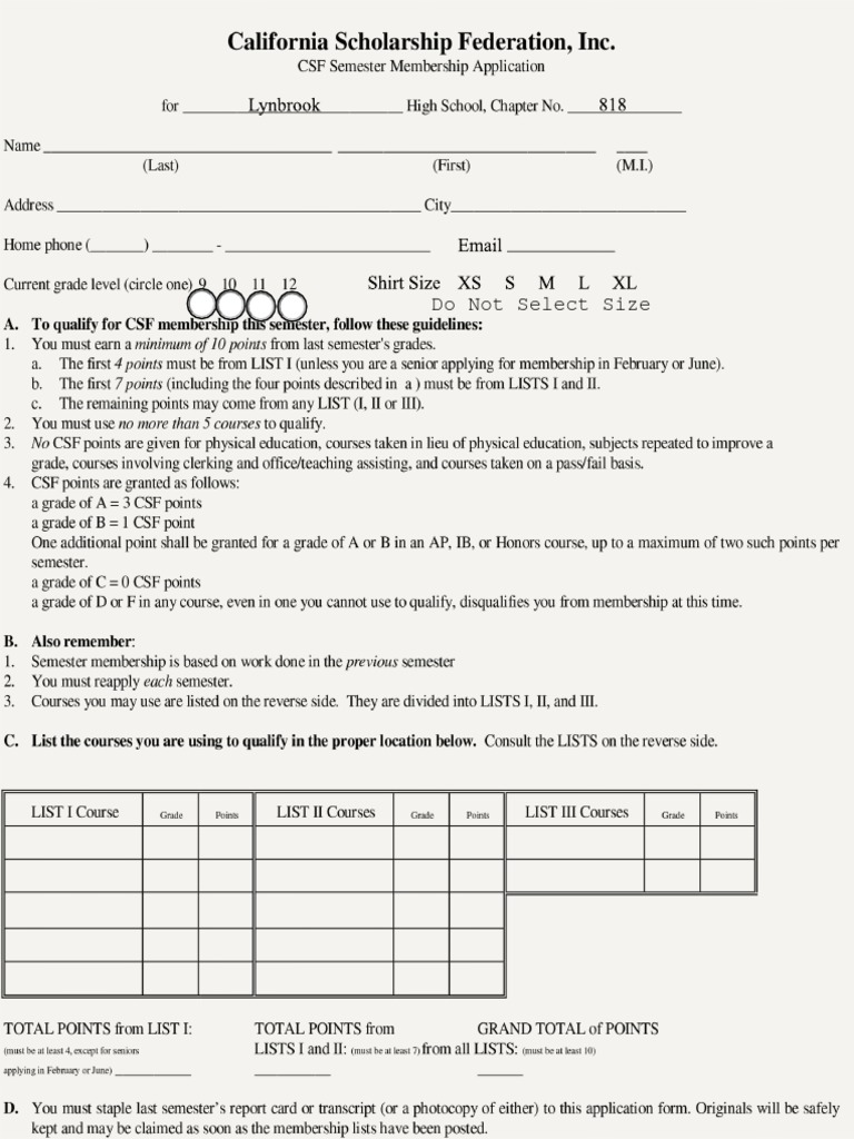 CSF Application | PDF | Foreign Language Studies