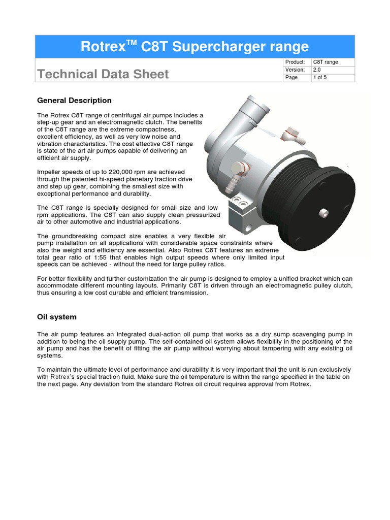 Rotrex Technical Datasheet C8T Range | Download Free PDF | Pump ...