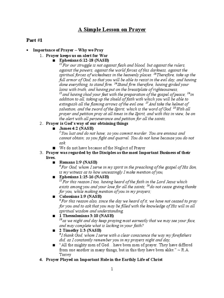Lesson On Prayer | Download Free PDF | Prayer | Sin