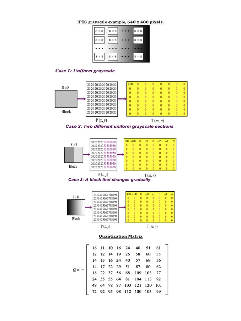 Jpeg Grayscale Example 640 X 480 Pixels Quantization Matrix Pdf