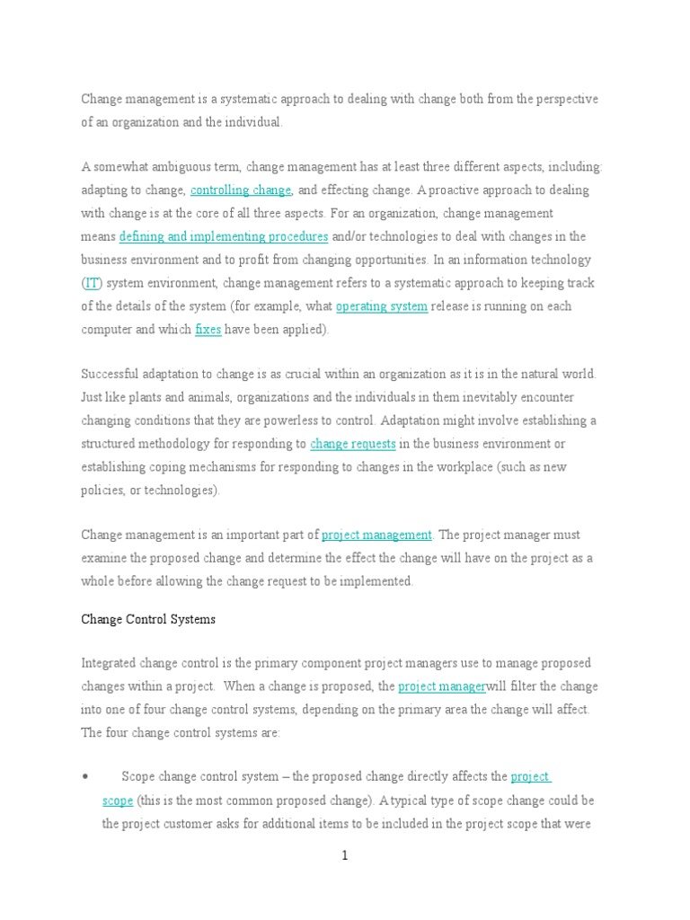 Change Management | PDF | Change Management | Project Management